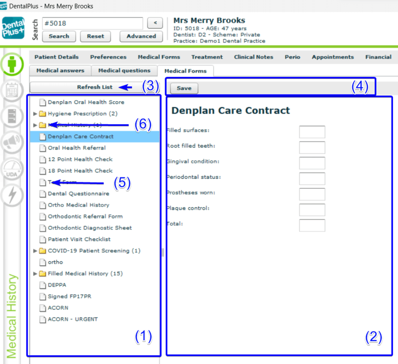 Medical Forms | DentalPlus Documentation