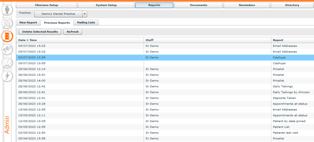 Reports | DentalPlus Documentation